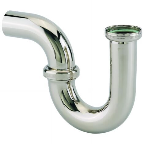 Valentin – Siphon tube de lavabo en laiton chromé – Sortie horizontale ...
