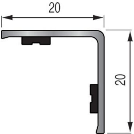 Cornière angle 3m.l 20x20mm aluminium - DINAC - 1323100