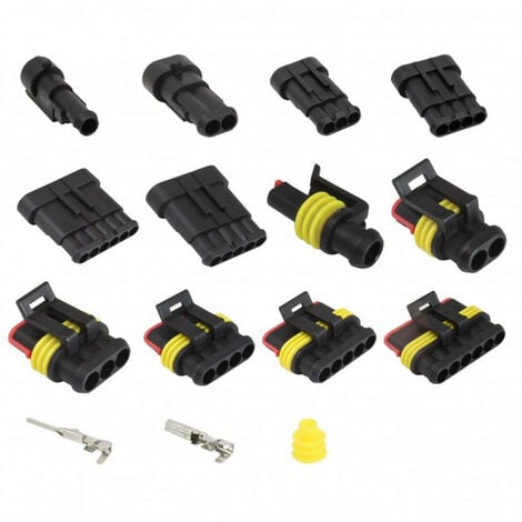 Assortiment de connecteurs etanches type superseal de 1, 2, 3, 4, 5 et 6 broches