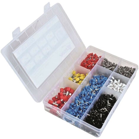 Coffret de 1200 embouts de cablage assortis pour cables souples