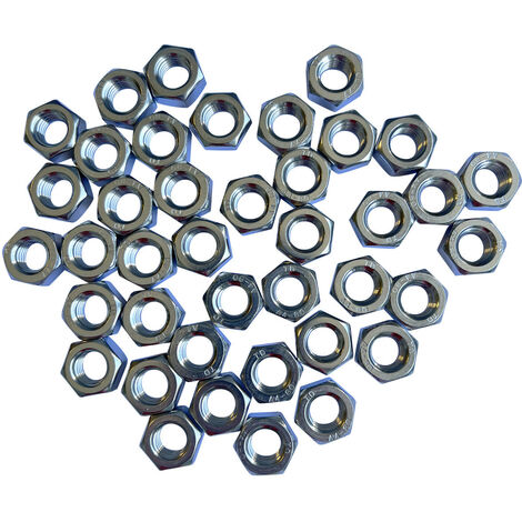 40 ecrous 12 mm hexagonaux en inox a4 aisi 316