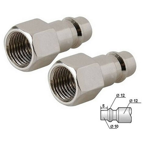 2 embouts pour raccord pneumatique euro - filetage femelle 1/4 bsp