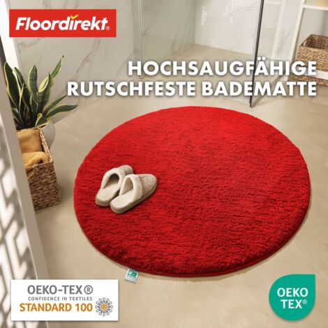 Badematte Sky Badteppich in Rund Rot 95 cm Durchmesser