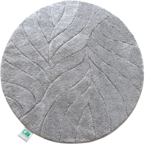 Badematte Maris Badteppich in Rund Silber 120 cm Durchmesser