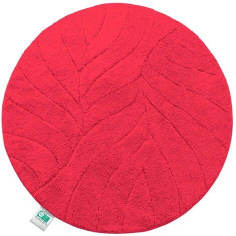 Badematte Maris Badteppich in Rund Rot 120 cm Durchmesser