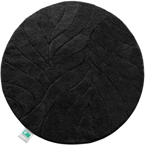 Badematte Schwarz Rund