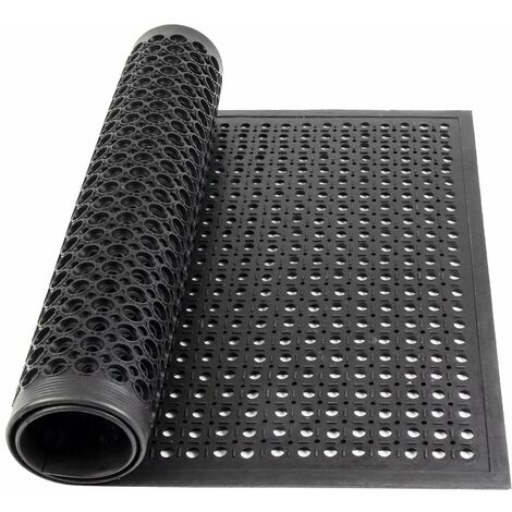 Gummi-Lochmatte Standard aus Naturgummi Schwarz 90 x 150 cm