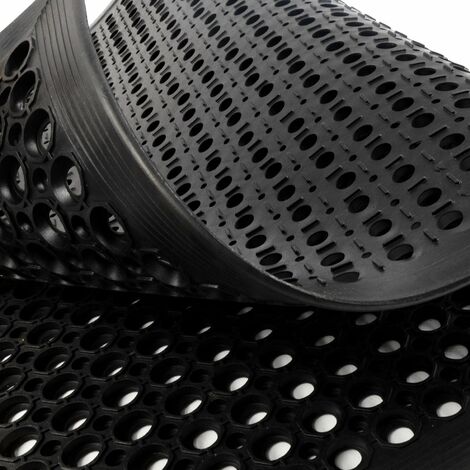 Gummi-Lochmatte Standard aus Naturgummi Schwarz 90 x 150 cm