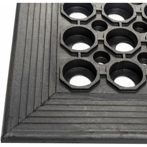 Gummi-Lochmatte Standard aus Naturgummi Schwarz 90 x 150 cm