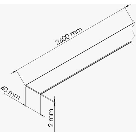 Profil Plat PVC 40 mm - Longueur 2.60 m - Lot de 5
