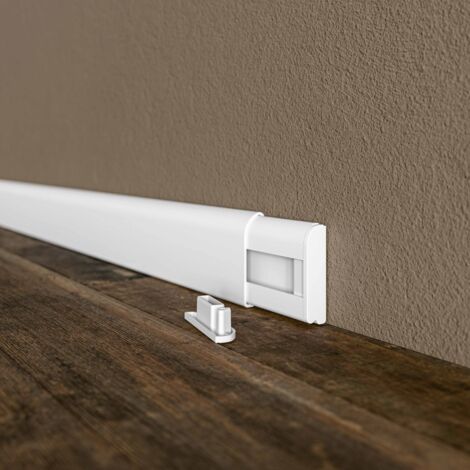 Paire d'Embouts Plinthe Passe-Câble PVC 50 mm - Blanc