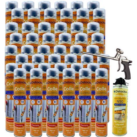 DSTOCK60 - Lot de 36 colles de montage polyuréthane + 1 pistolet + 1 ...