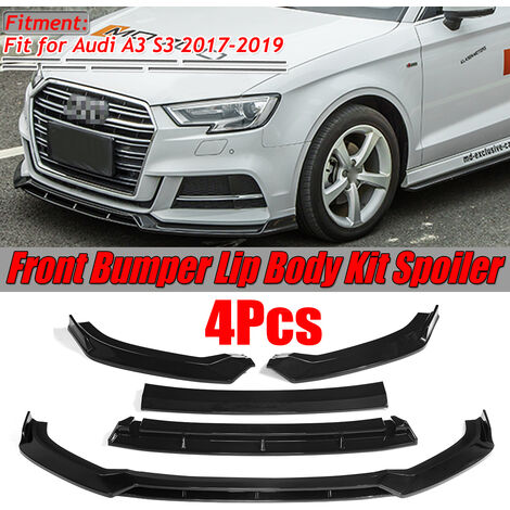 Glossy Anteriore inferiore Bumper Lip Body Kit Spoiler Splitter per Audi A3 S3 2 ZebraA