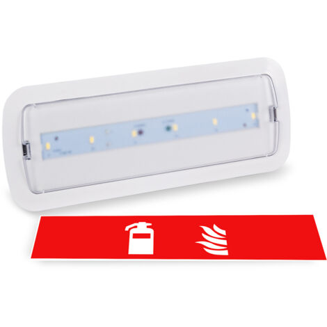 Lotto Pittogramma autoadesivo "Estintore" + Lampada di emergenza 3W