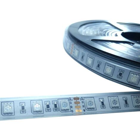 Striscia LED 24V-DC 72W multicolore RGB IP67 Rotolo 5 metri