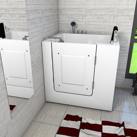 Sitzbadewanne Senioren Sitzwanne mit Tür S02-TH-A-R 78x100cm