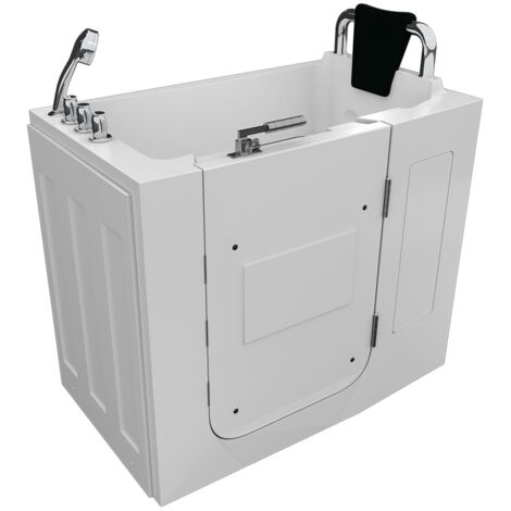 Sitzbadewanne Senioren Wanne Sitzwanne mit Tür S08-TH-C-R 110x68cm
