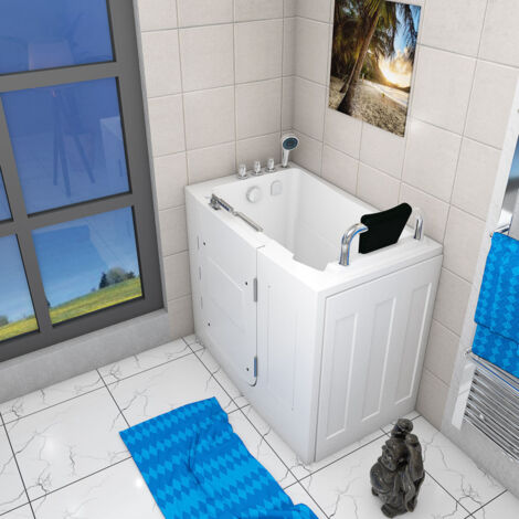 Sitzbadewanne Senioren Wanne Sitzwanne mit Tür S08-TH-A-R 68x110cm