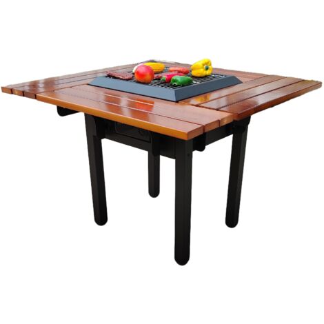 Tavolo da barbecue con griglia e piano in legno PURLINE EFP54 BBQ
