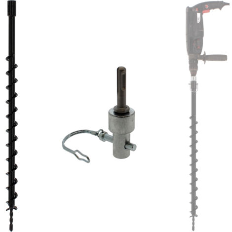 Broca de barrena Ø 40 mm con adaptador para taladro y perforador SDS-plus