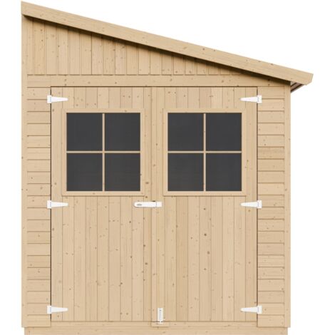 Casa da giardino in legno naturale (con parete laterale) 514x218 cm/10 ...
