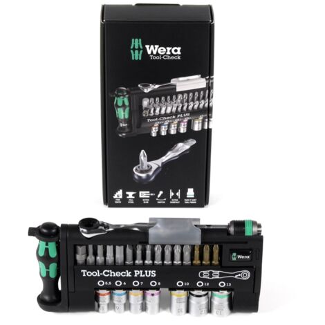 Wera Tool Check Plus Bitsatz Ratsche und Nüsse 39-tlg Bitsortiment mit ...