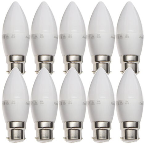 Xanlite - Lot de 10 Ampoules LED flamme, culot B22, 5,3W cons. (40W eq ...