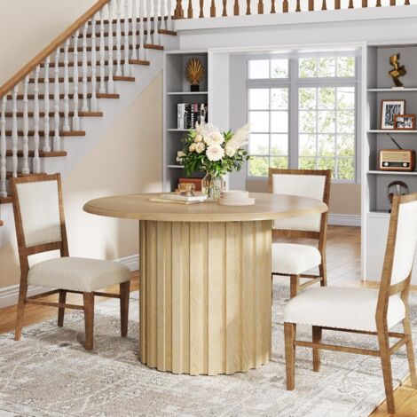 Tribesigns Table à Manger Ronde pour 4 Personnes, 120 cm Table de ...