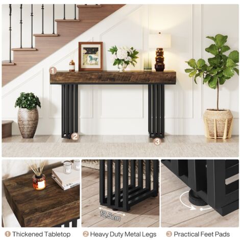 Tribesigns – Table console étroite 140 x 30 cm – Plateau MDF 10 cm ...
