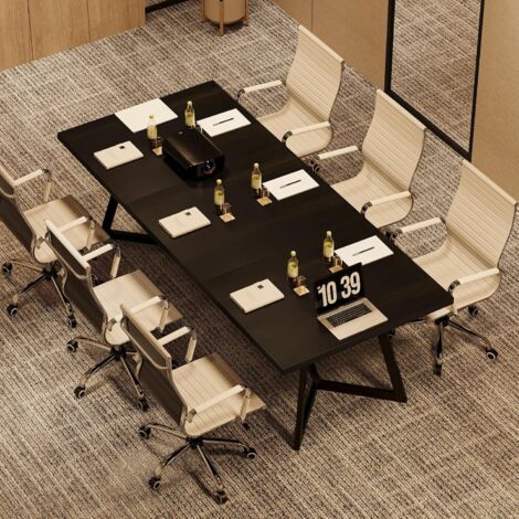 Tribesigns 180cm Table de Conférence, Table de Réunion Moderne avec ...