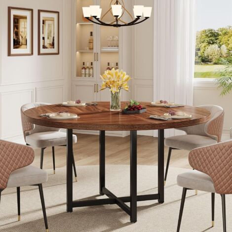 Tribesigns Table à manger ronde de 120 cm - Table de cuisine ...