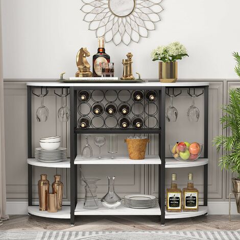Tribesigns Freestanding Wine Rack Table, 18-Bottle Modern Wine Rack ...