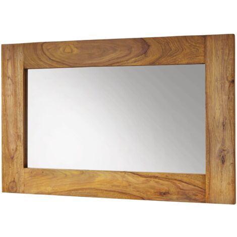 Miroir horizontal 110x70cm - Bois de Sheesham/Palissandre huilé (Marron ...