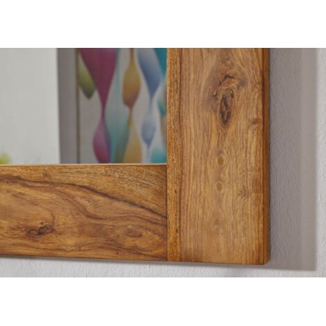 Miroir horizontal 110x70cm - Bois de Sheesham/Palissandre huilé (Marron ...