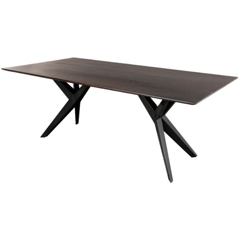 Table à manger 160x90 Acacia laqué Brun / Anthracite laqué SWISS EDGE 13