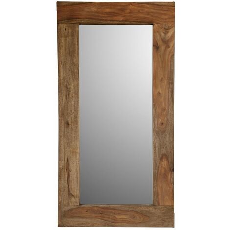 Miroir vertical 115x60cm - Bois de Sheesham/Palissandre huilé (Taupe ...