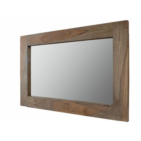 Miroir horizontal 90x60cm - Bois de Sheesham/Palissandre huilé (Taupe ...