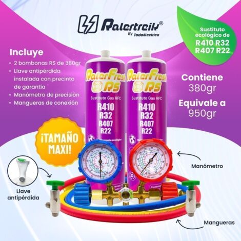 Pack 2 botellas Gas Ralerfresh RS sustituto de R410, R32, R407 y R22 ...