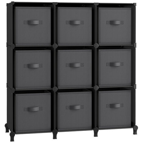 Étagère à vêtements modulable 9 cubes SONGMICS gain de place grise ...