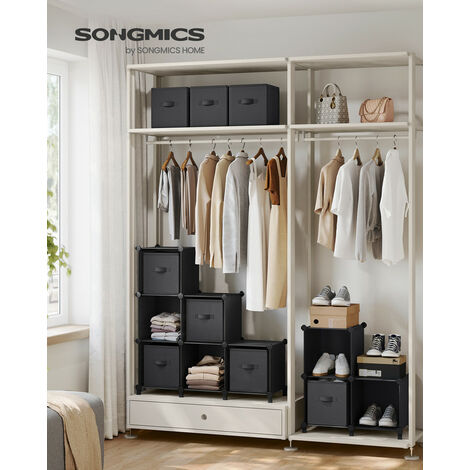 Étagère à vêtements modulable 9 cubes SONGMICS gain de place grise ...