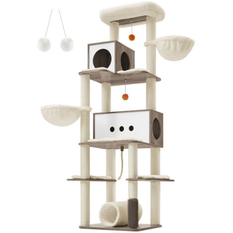 Feandrea Arbre à Chat, Tour de Jeux Moderne de 197 cm, Multi-Niveaux ...
