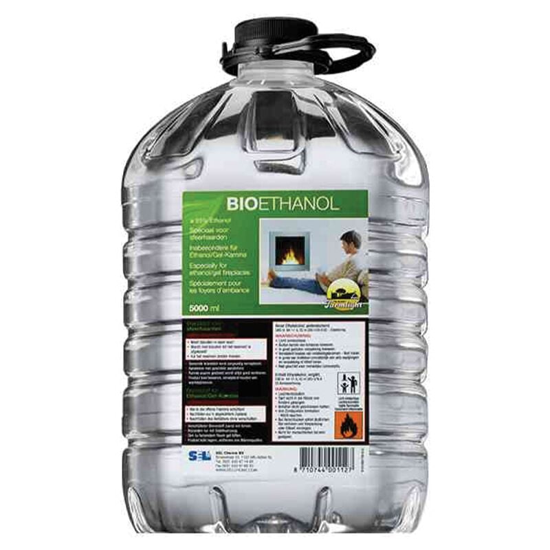 Bioéthanol naturel inodore 5 litres bio farm light 95% pour cheminée et ...