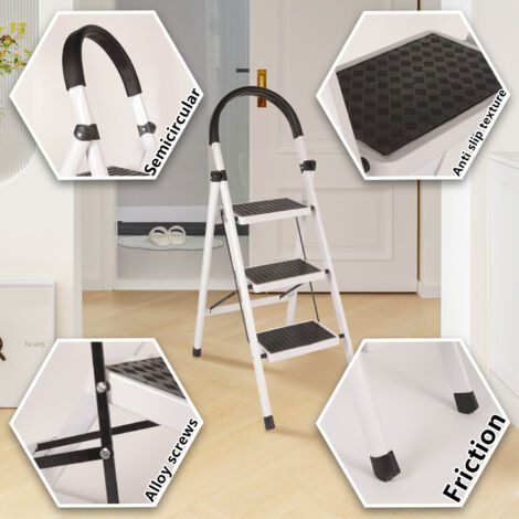 Escabeau, Échelle Pliante 3 Marches, Escabeau Portable , Étagère de ...