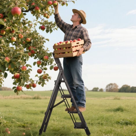Escabeau, Échelle Pliante 4 Marches, Escabeau Portable , Étagère de ...