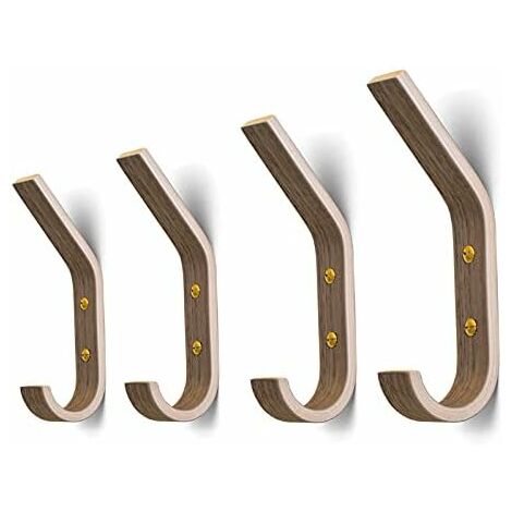 NORCKS Crochets muraux modernes en bois Ensemble de 4 Porte-chapeau ...