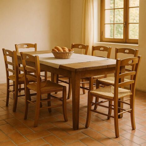 Chaise de salle à manger Loris en bois fini noyer clair avec assise en ...