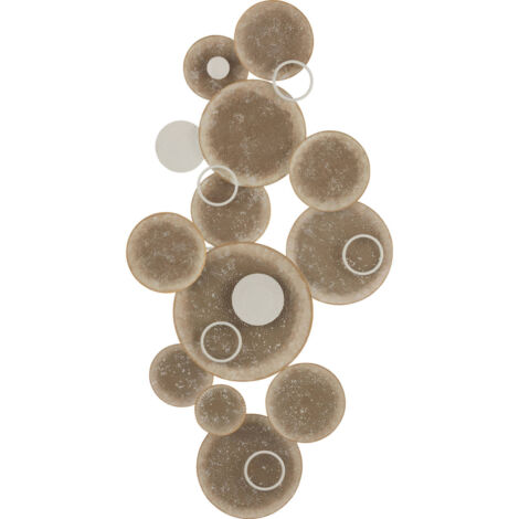 Décoration murale cercles métal marron blanc design moderne - Marron ...