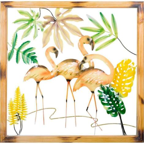 Déco murale flamants roses ambiance exotique pour mur de salon ...