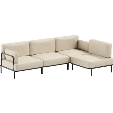 Canapé d'angle 4 places extérieur Salve - Beige