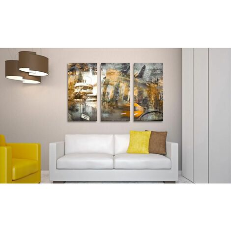 Cadre deco Berlin architecture orange 120x80 cm salon contemporain ...